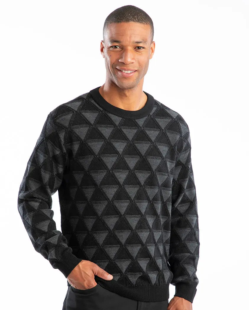 St. Croix Textured Triangles Pure Merino Pullover – Savile Lane